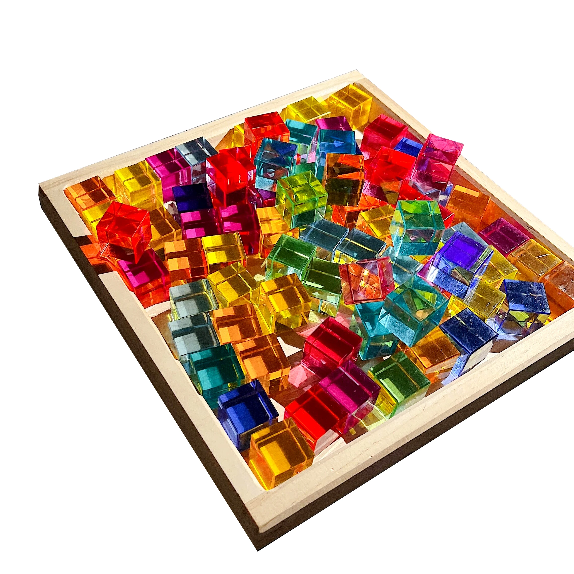 2.5 Cm Acrylic Rainbow Building Blocks,Transparent Cube Light And ...