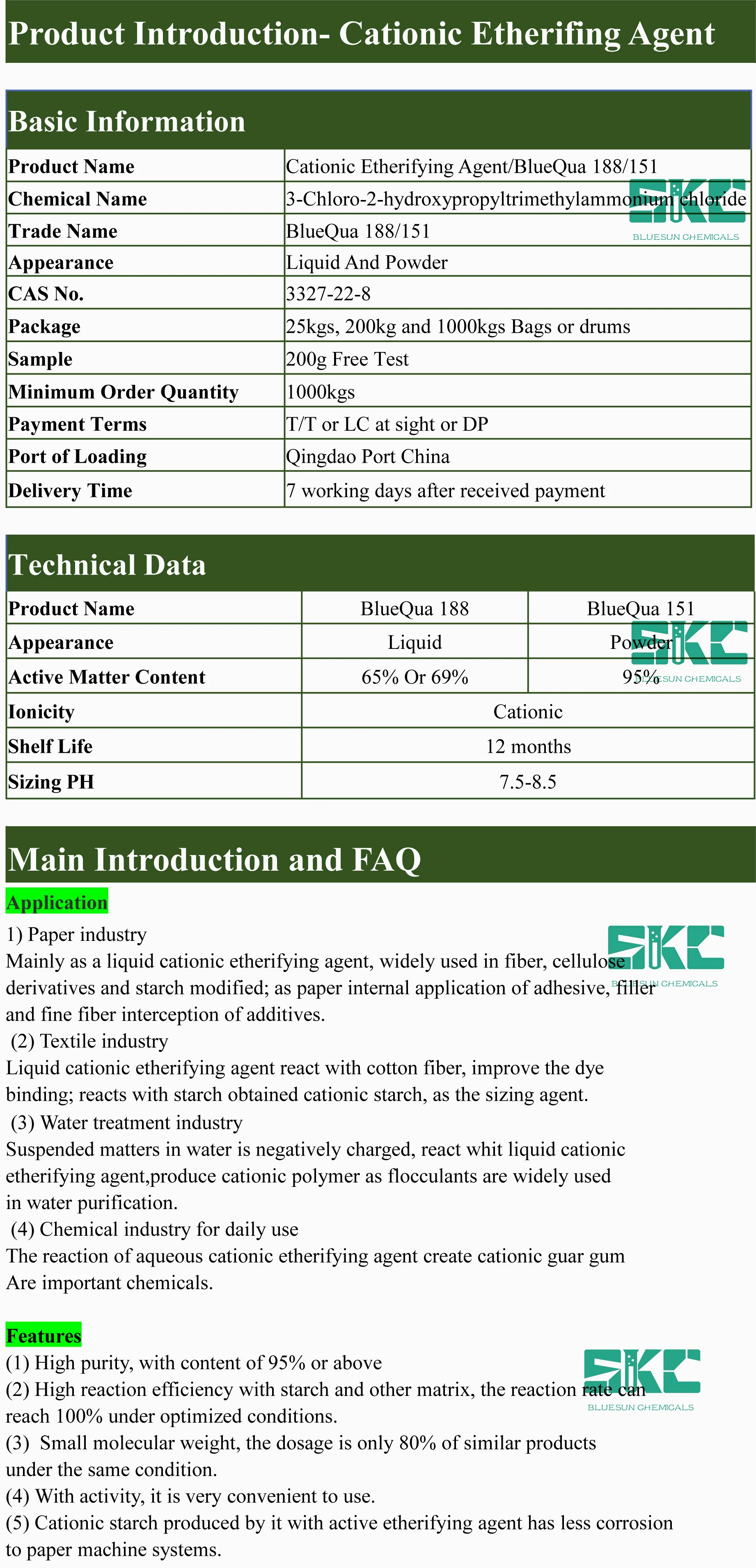Cationic Reagent Quat-188 CAS 3327-22-8 - Etherifying Agent