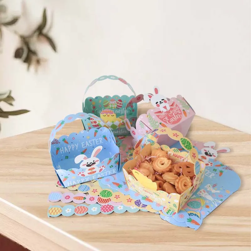 Easter Bunny Rabbit Candy Box with Handle Goody Cookies Containers ...