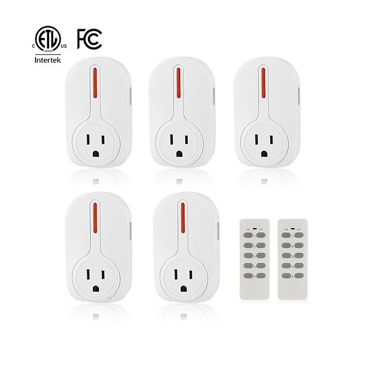 120v 10a Usa Wireless Switch Socket Remote Control Outlet With 5 Socket ...
