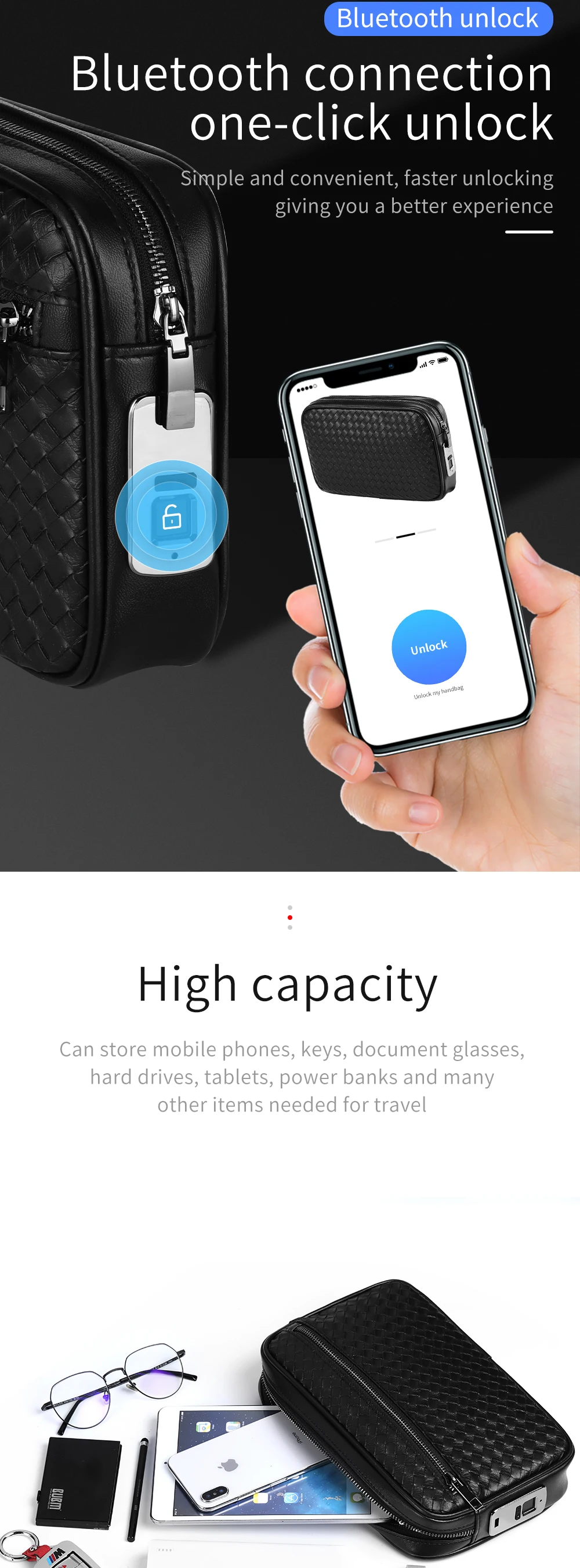 Custom New Anti-theft Men Long Zipper Plaited Genuine Leather Wallet ...