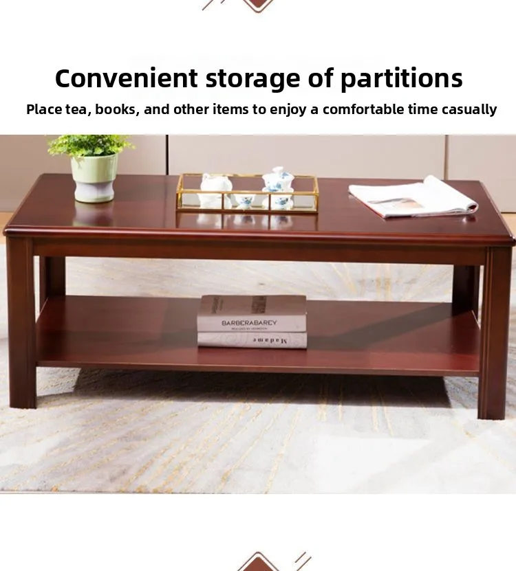Simple Solid Wood Coffee Dining Table Easy Assembly Rectangular Modern ...
