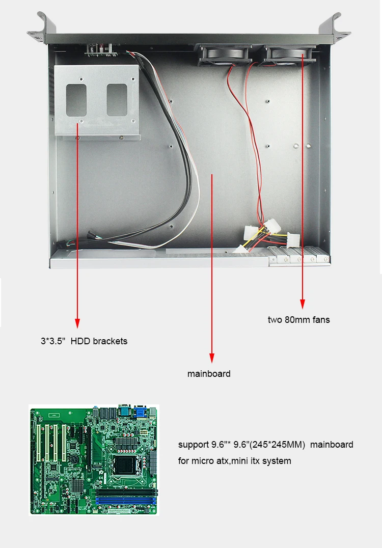 2U 350mm Depth Rackmount Server Case with Low-Profile Expansion Slot