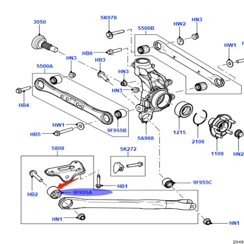 For Range Rover Evoque Rear Suspension Arm Bushing Lr001182 Freelander ...