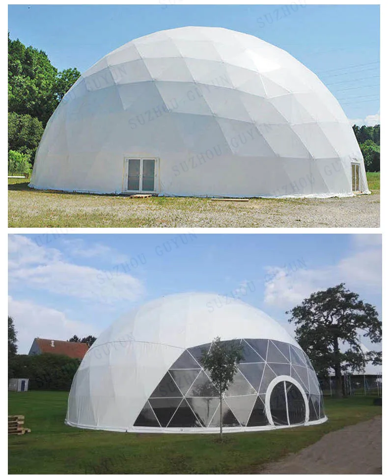 Custom Outdoor Luxury Geodesic Dome Tent With Glass Door/ Bathroom ...