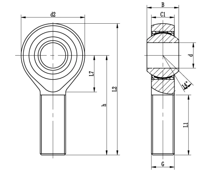 Male Threaded Spherical Plain And Rod End Bearing Sa10 Sa10t Sa10t/k - Buy Rod End Bearing Sa5t ...