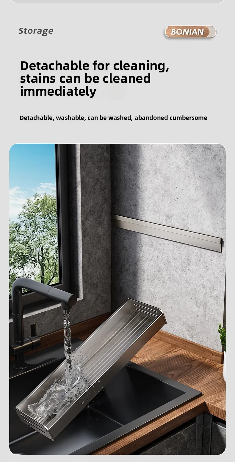 NFS Multi-Functional Metal Wall-Mounted Household Storage Rack Kitchen ...