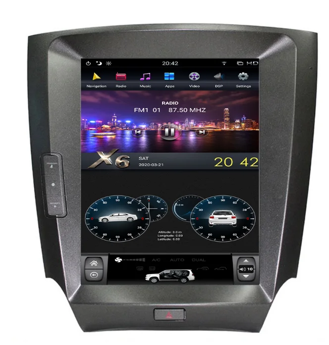 AOONAV Car Tesla Style Vertical Screen 12.1 Inch DVD for LEXUS IS200 ...