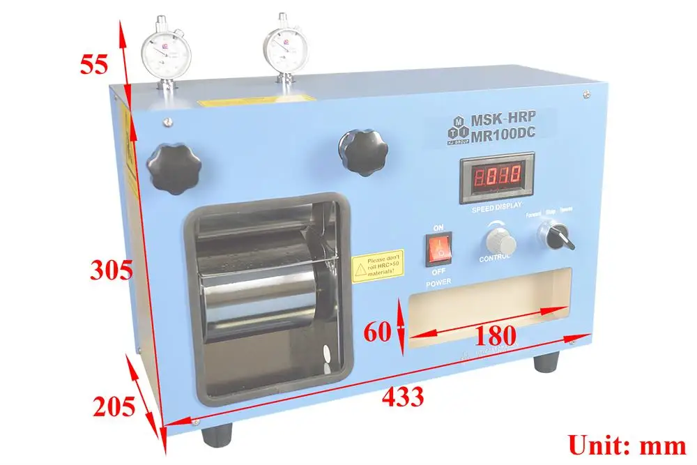 4英寸宽电动辊压机，可变速- (Ar手套箱兼容)-MSK-HRP-MR100DC| Alibaba.com
