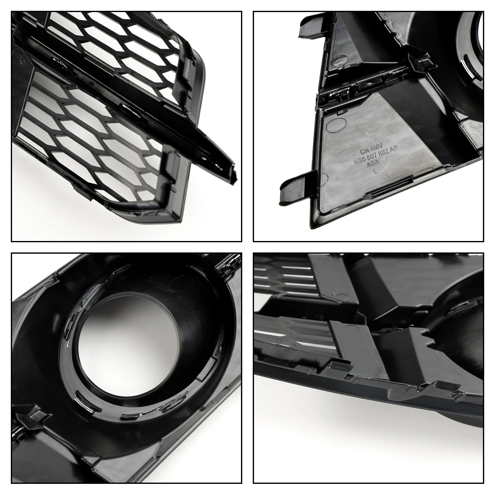 Pair Front Fog Light Grille for Audi A6 (C7) C7PA S-Line 2016-2018 ...