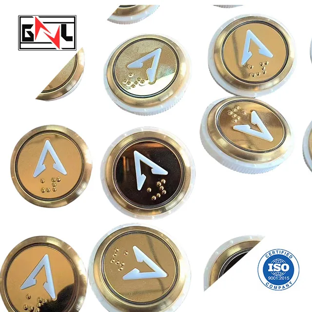 ELEVATOR LIFT Golden Push Button with White Word White Light Customized ...