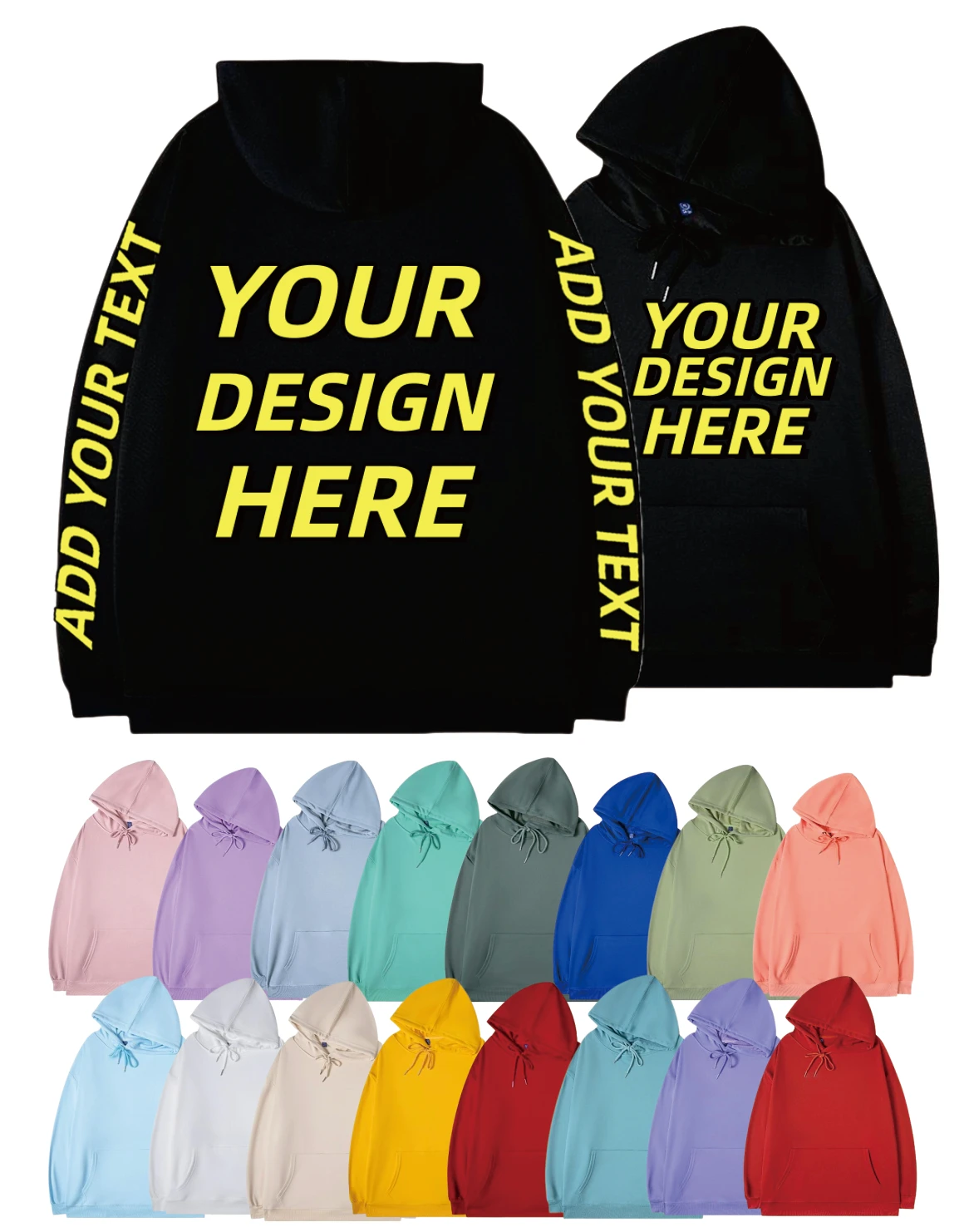 Shop Our Hoodies Custom Logo Text Design Men's & Women's