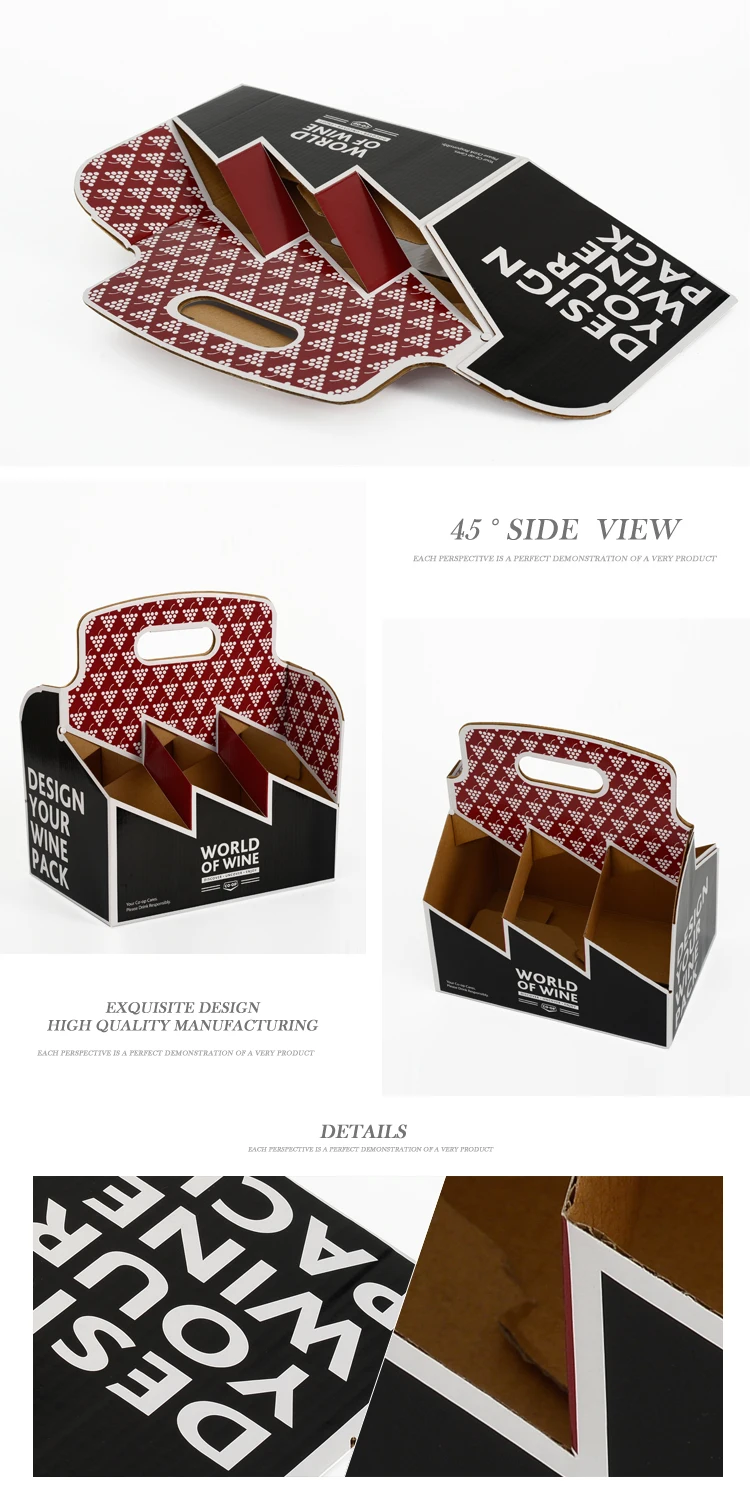 Custom Carton Cardboard Beer Bottle Carrier Box Six Pack Beer Box Beer ...