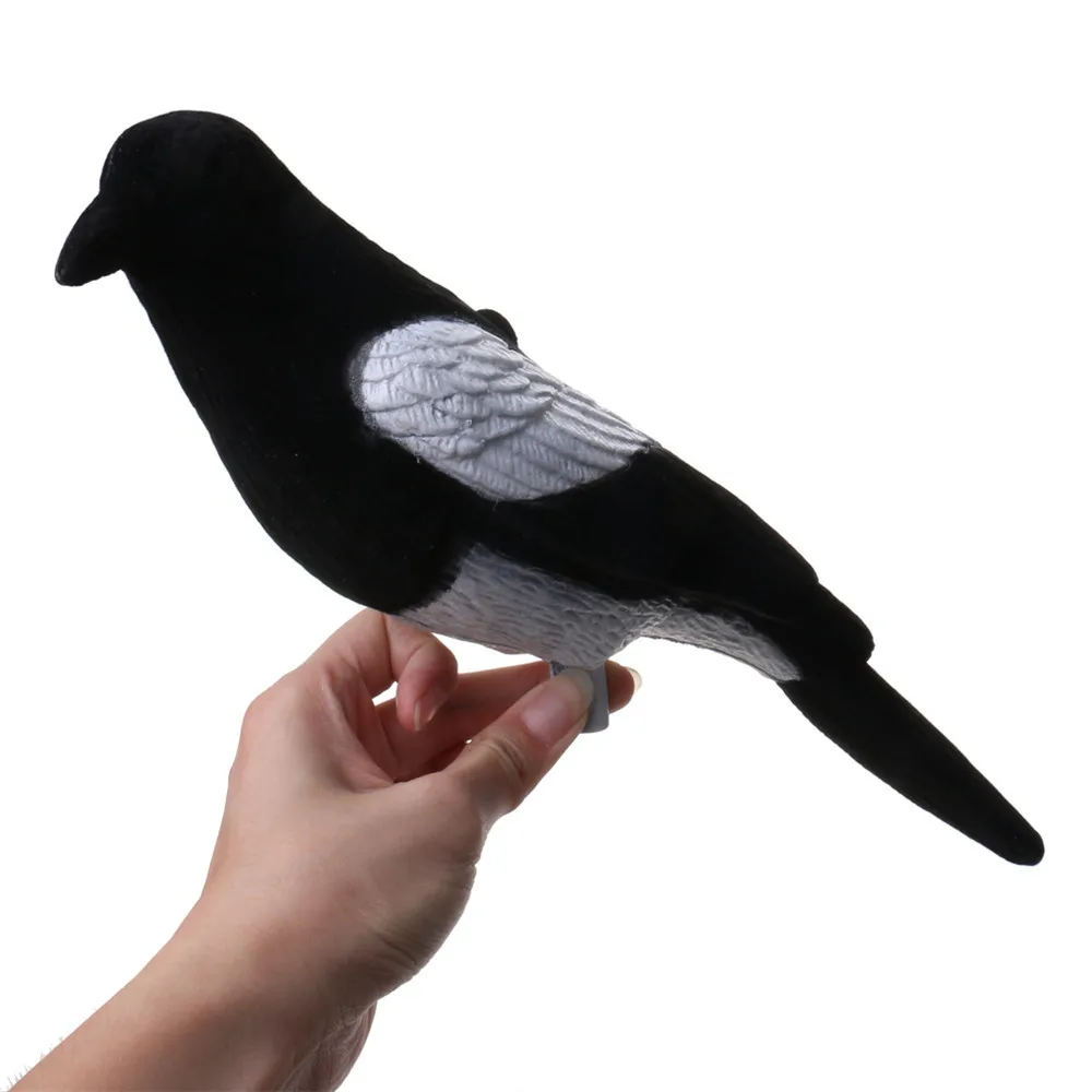 Plastic Flocked Magpie Decoy Bird Flocked Decoy Crow Magpie Bird Bait ...