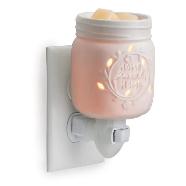 Round Plug-in Warmer Scented Candle White Ceramic Pluggable Fragrance ...