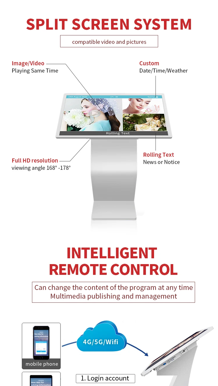 32 Inch Horizontal Type Information Kiosk High Quality Modular All In ...