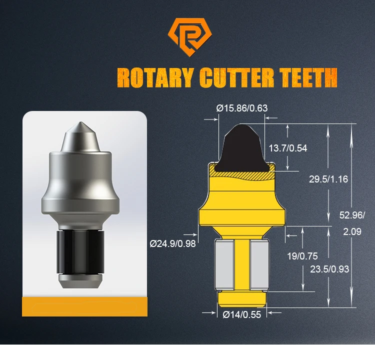 Cm65 Tungsten Carbide Cutting Tooth Trencher Conical Cutters - Buy ...