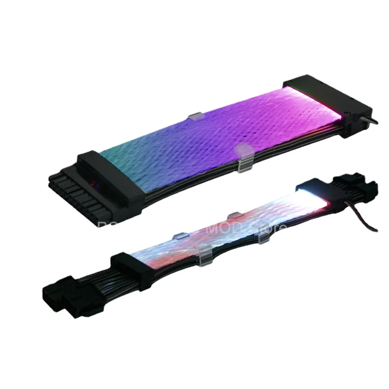 Rgb Rainbow Cable M/b 24pin Atx Extension Cord,8p(8+8) Gpu Pci-e ...