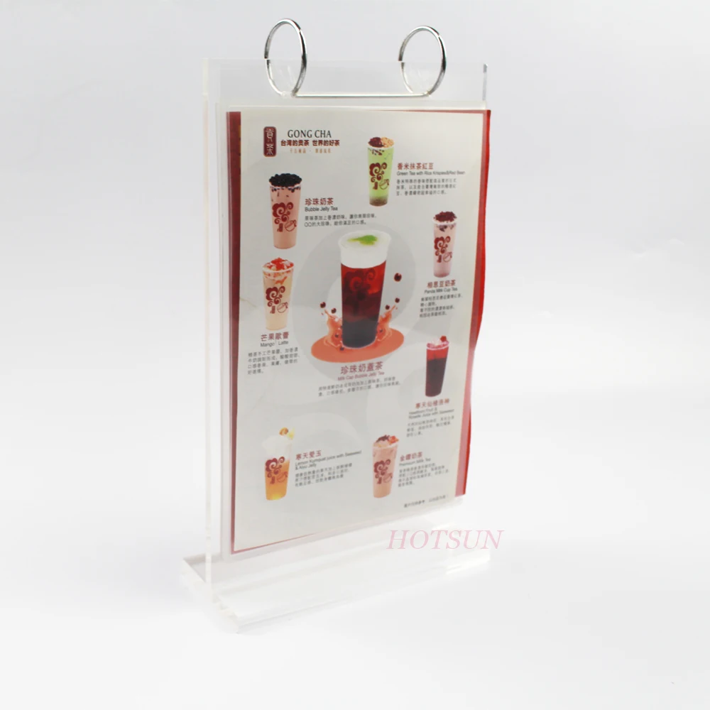 Wholesale A5 Flip Menu Stand - Plexiglass Menu Display