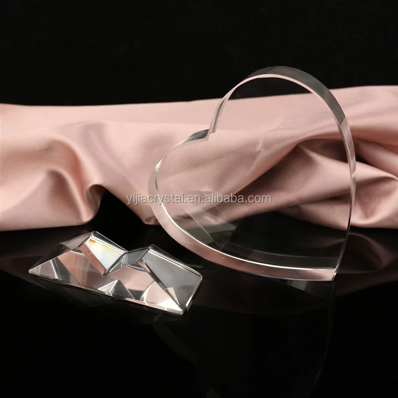 Blank Standing Crystal Glass Heart For Engraving Gifts Heart Crystal ...