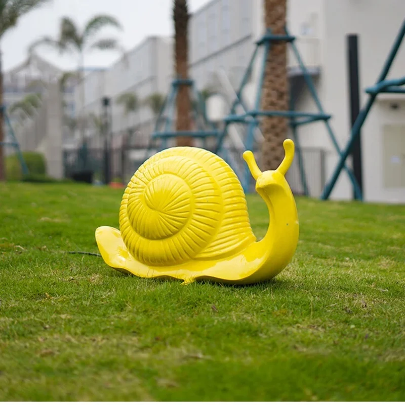 Customize Outdoor Fiberglass Animal Snail Statue Sculpture Life Size ...