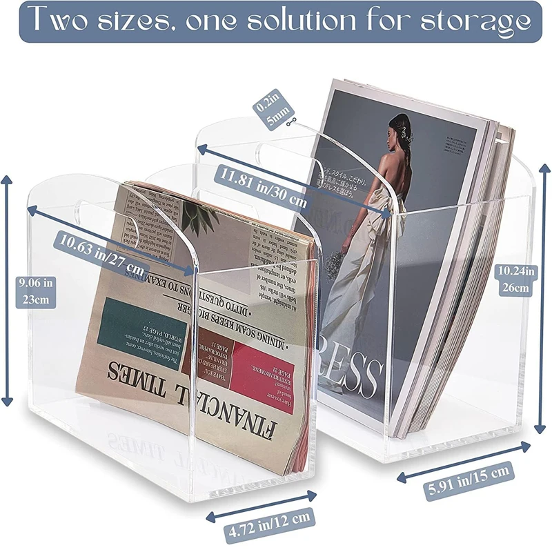 Factory Custom Clear Acrylic Magazine Holder Transparent Magazine ...