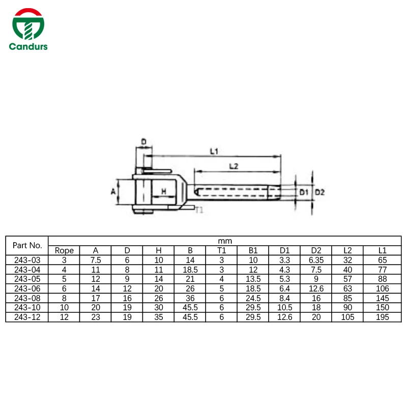 Free Swage Service Din 316 Stainless Steel Swage Welded Fork Terminal ...