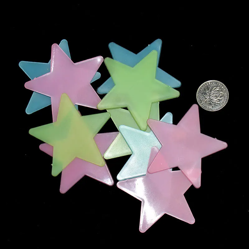6.5cm Night Bright Stars Stickers Fluorescent Home Living Room ...