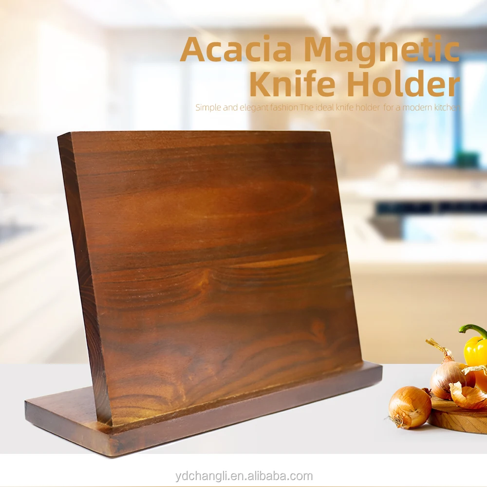 Wooden Magnetic Knife Set Block Stand Universal Knife Holder Knife ...