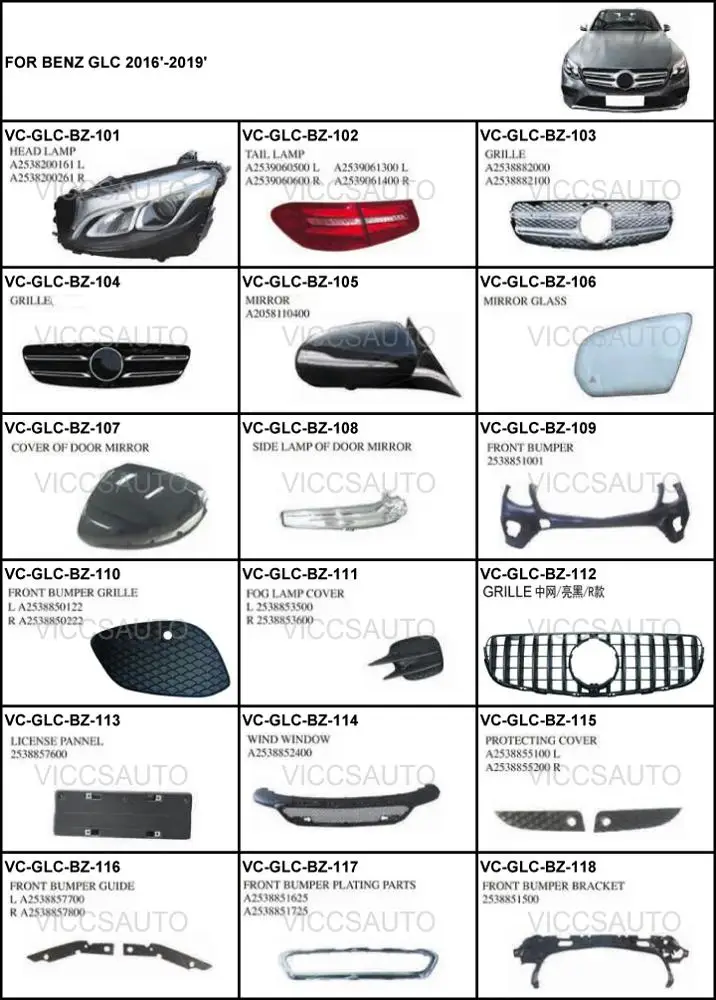 OEM L 2536900130 R 2536900230 for BENZ GLC 2016'-2019' AUTO CAR FRONT ...