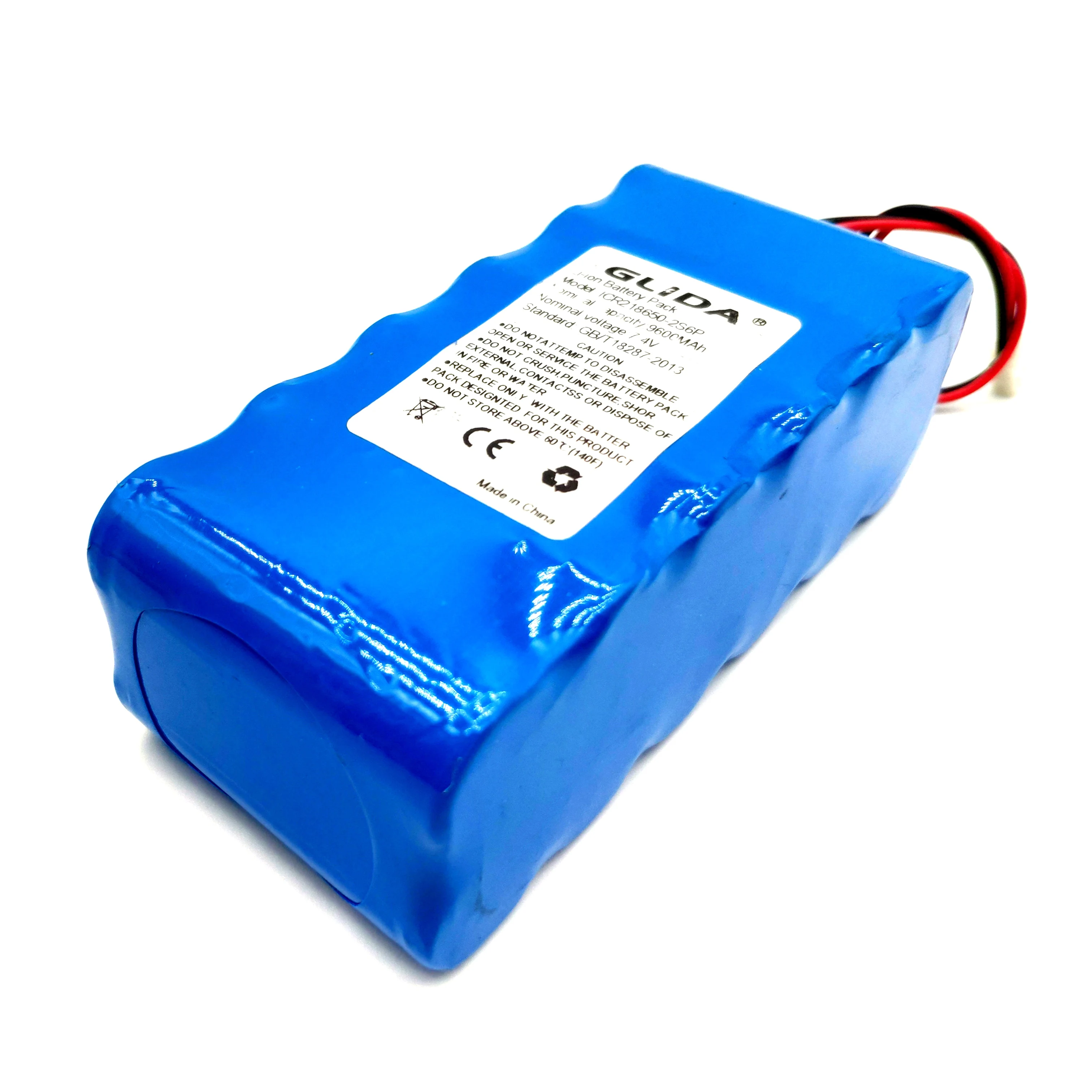 18650 2S6P 7.4v 9600mah Lithium Battery Pack - CE Rohs UL2054 UL1062 ...
