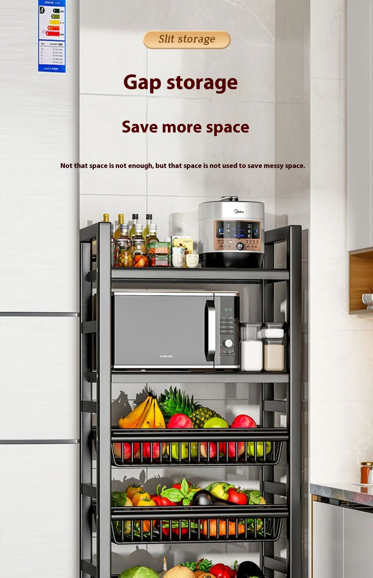 Multi-Layer Kitchen Storage Rack Microwave Oven Pot Rack Storage ...