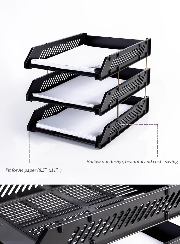 Plastic Office Desktop Organization - Stackable Document Trays