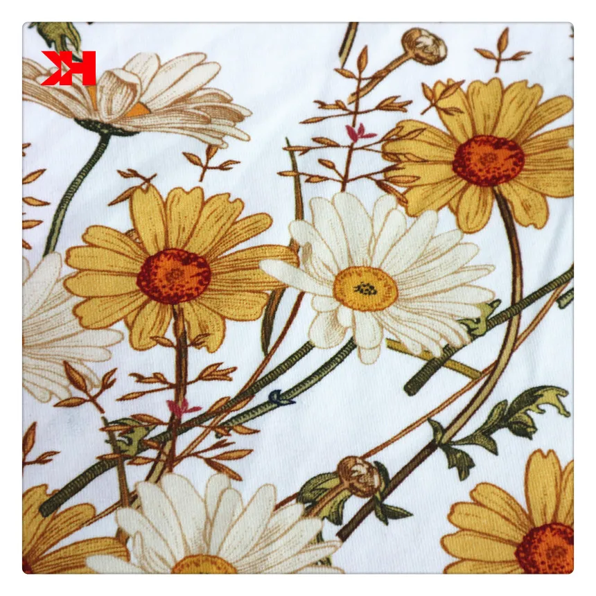 Jersey Stretch Floral Design 100 Cotton Knit Fabric - Buy 100 Cotton ...