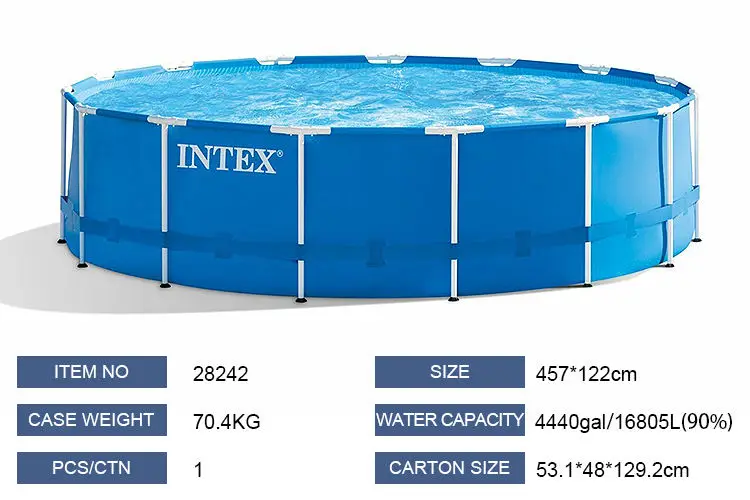 Intex 28242金属框架泳池套装花园家庭泳池户外耐用性大型地上圆形游泳池 - Buy 花园家庭游泳池,Intex 28242金属框架池 ...
