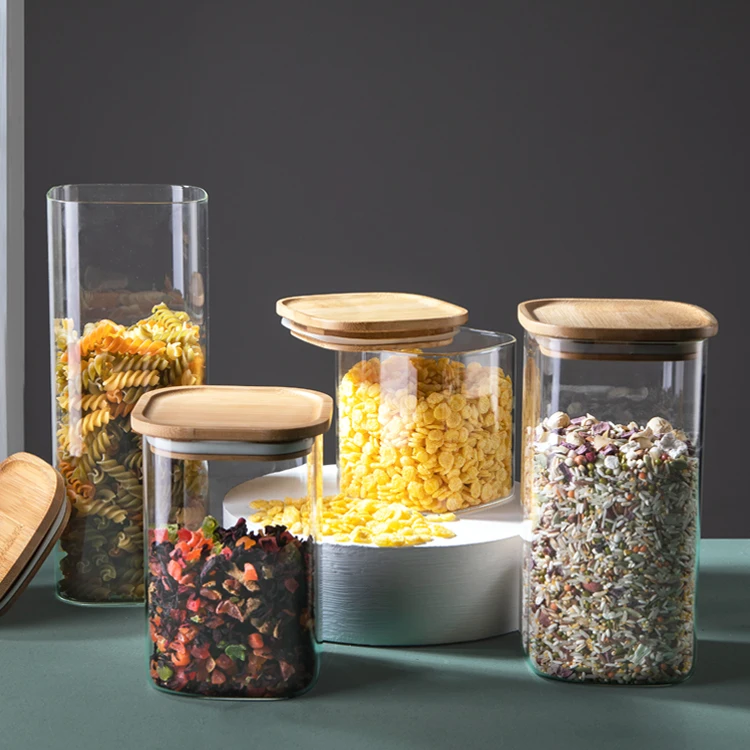 Customized Wholesale Glass Food Storage Containers 1200ml Glass Storage ...