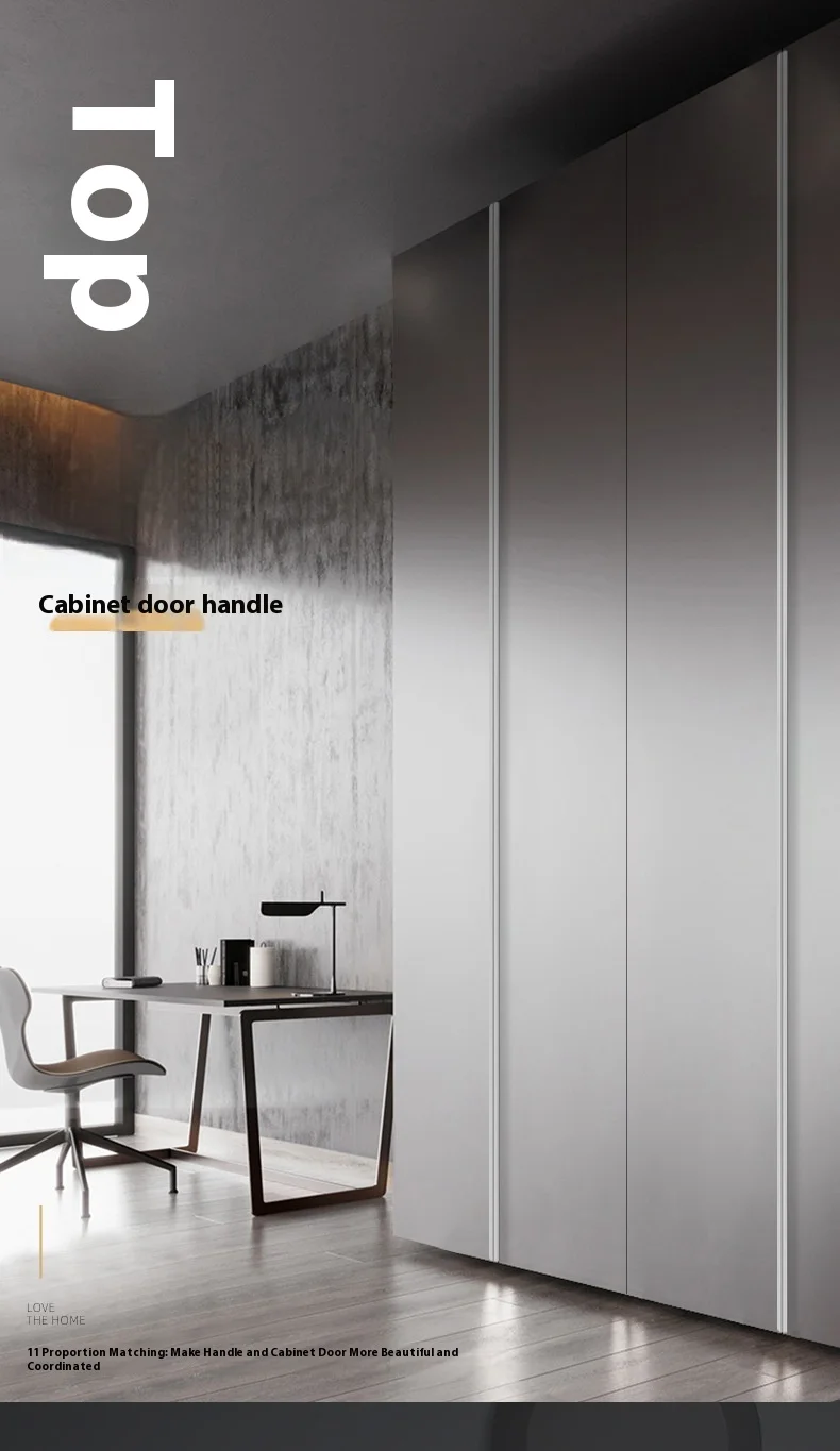 Nordic Style Modern Extra Long Concealed Invisible Wardrobe Door Handle ...