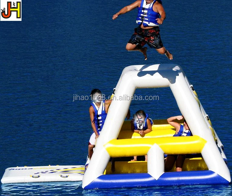 Inflatable Water Pyramid Rock Climbing Inflatable Water Slide Floating ...