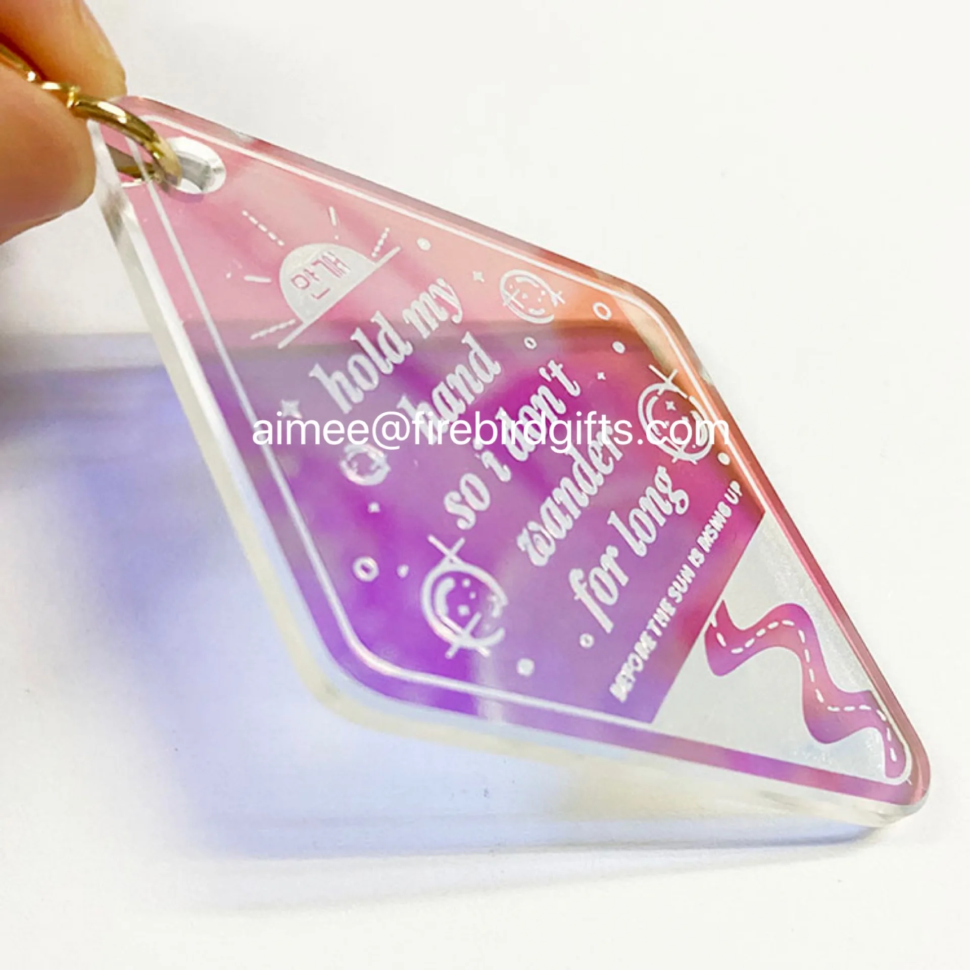Custom Rainbow Holographic Keychains - Promotional Gifts
