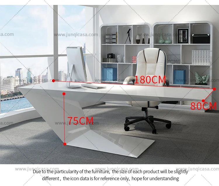High Tech White Executive Office Desk - Modern & Stylish