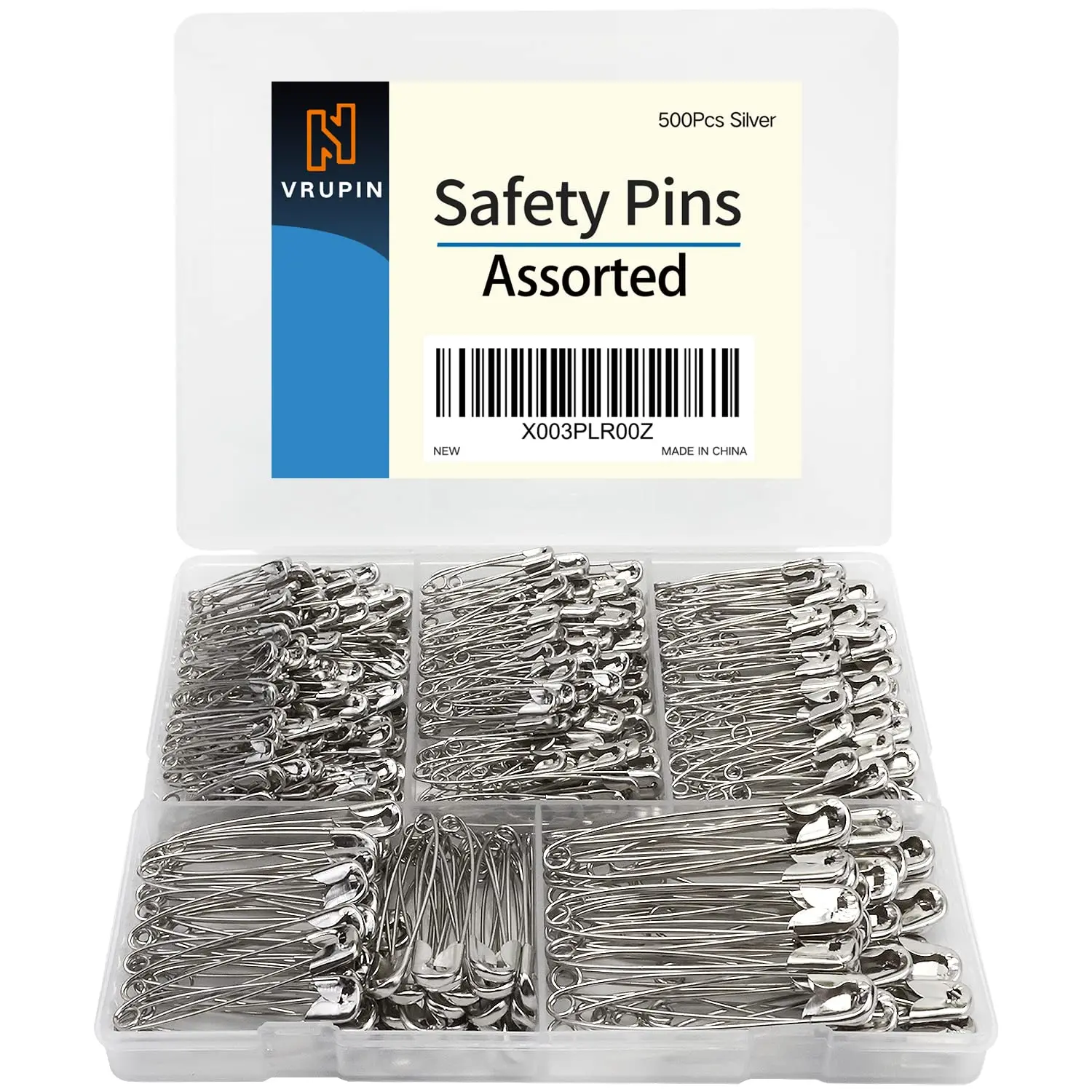 500 Safety Pin Combination,5 Different Sizes Of Bulk Safety Pins Rust ...