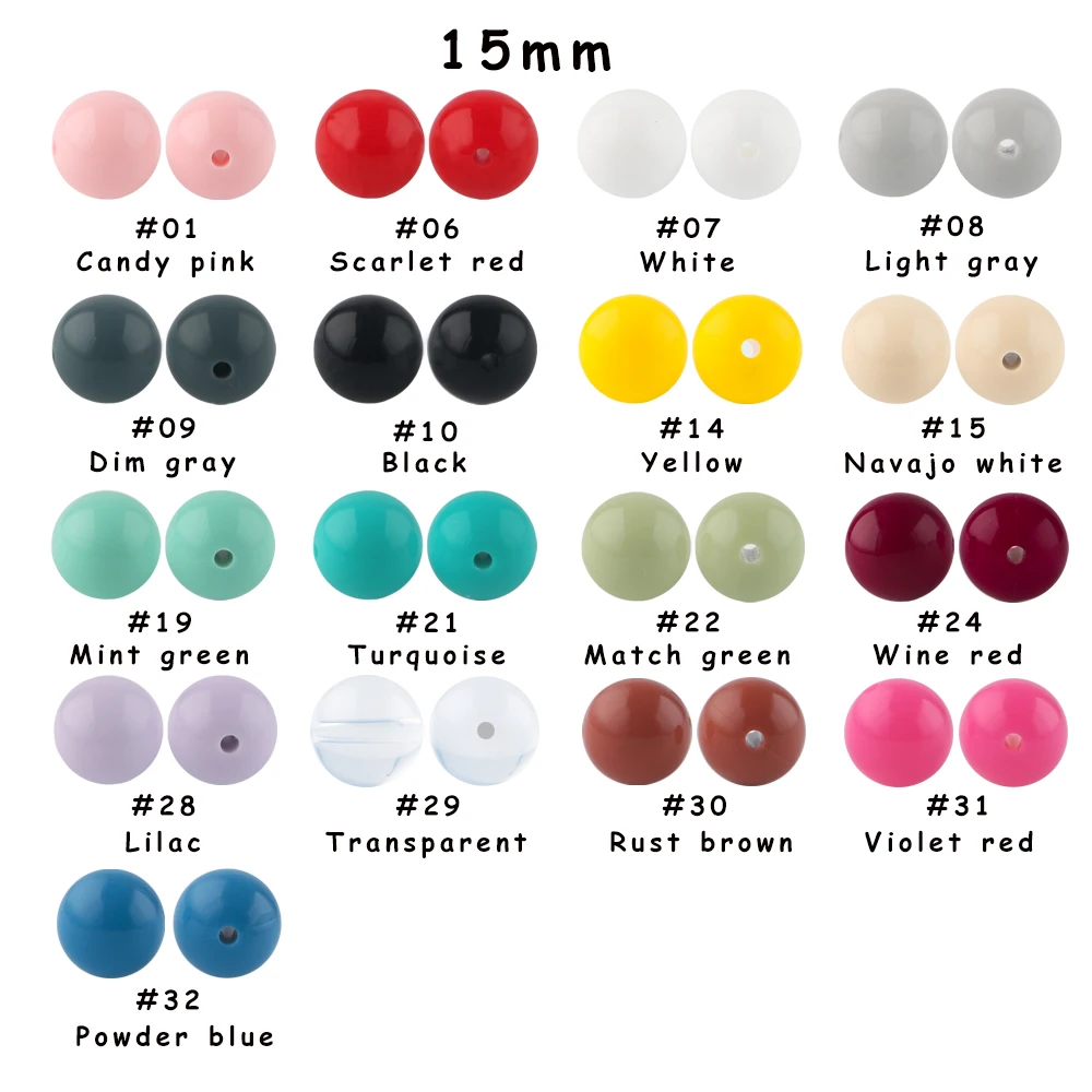 15mm Colorful Liquid Glossy Silicone Beads For Making Diy Pens Jewelry ...