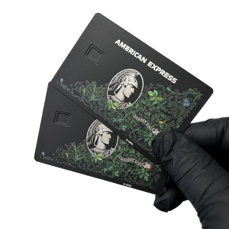 0.8mm Luxury Frosted Black Metal Amex Centurion Green Card Stainless ...