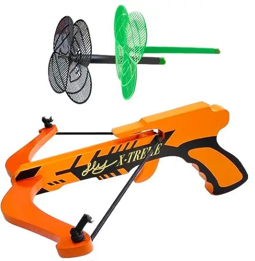 Fly Hunting Wooden Crossbow OEM Bug Gun Fly Swatter Arrows Bamboo Wood ...