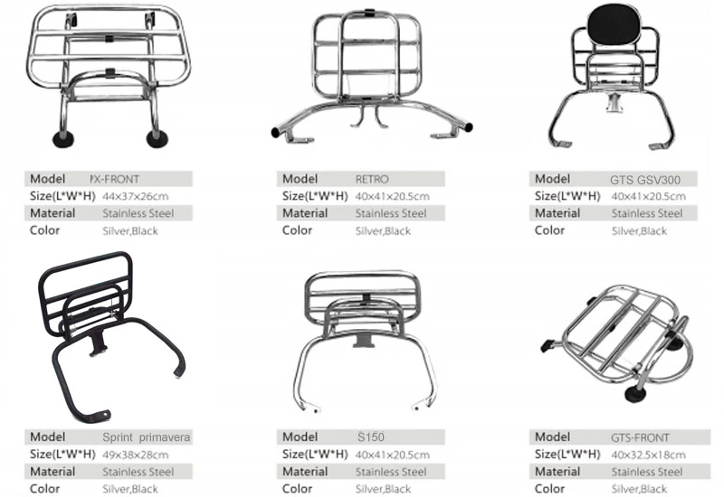 Vespa Primavera Rear Rack - Folding Motorcycle Carrier