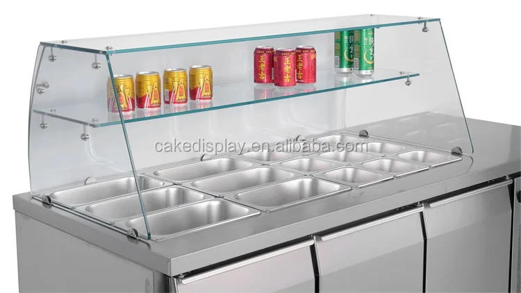 Air Cooling 3 Doors Salad Bar Counter Refrigerator - Snowland