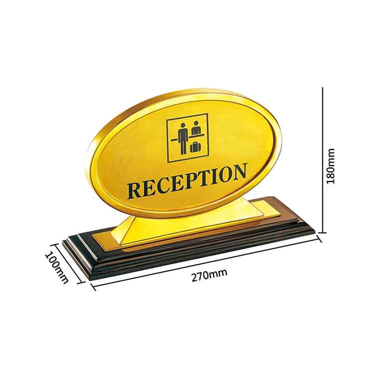 Hotel Luxury Reception Desk Guiding Welcome Sign Table Stand Stainless ...