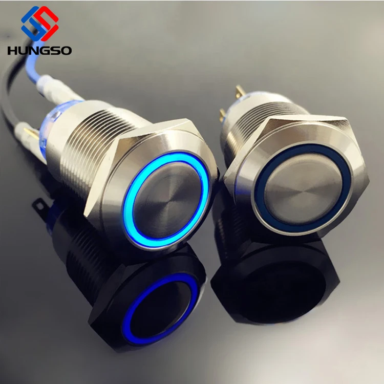 19 Mm Stainless Steel Led Waterproof Switch Push Button 220 Volt On Off ...