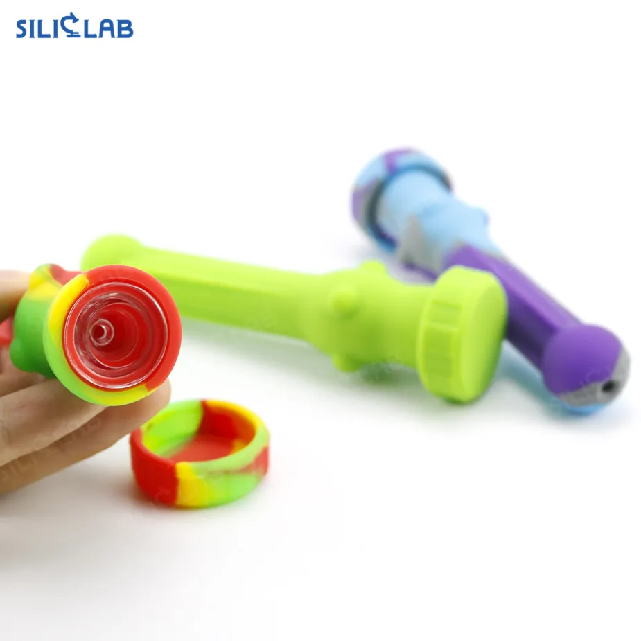 Silicone One Hitter Glass Bowl Smoking Pipe Weed Accessories Dab Rig ...