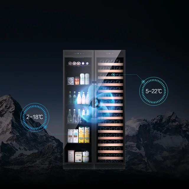 500l Upright Modern Wooden Shelves Glass Door Restaurant Vintage ...